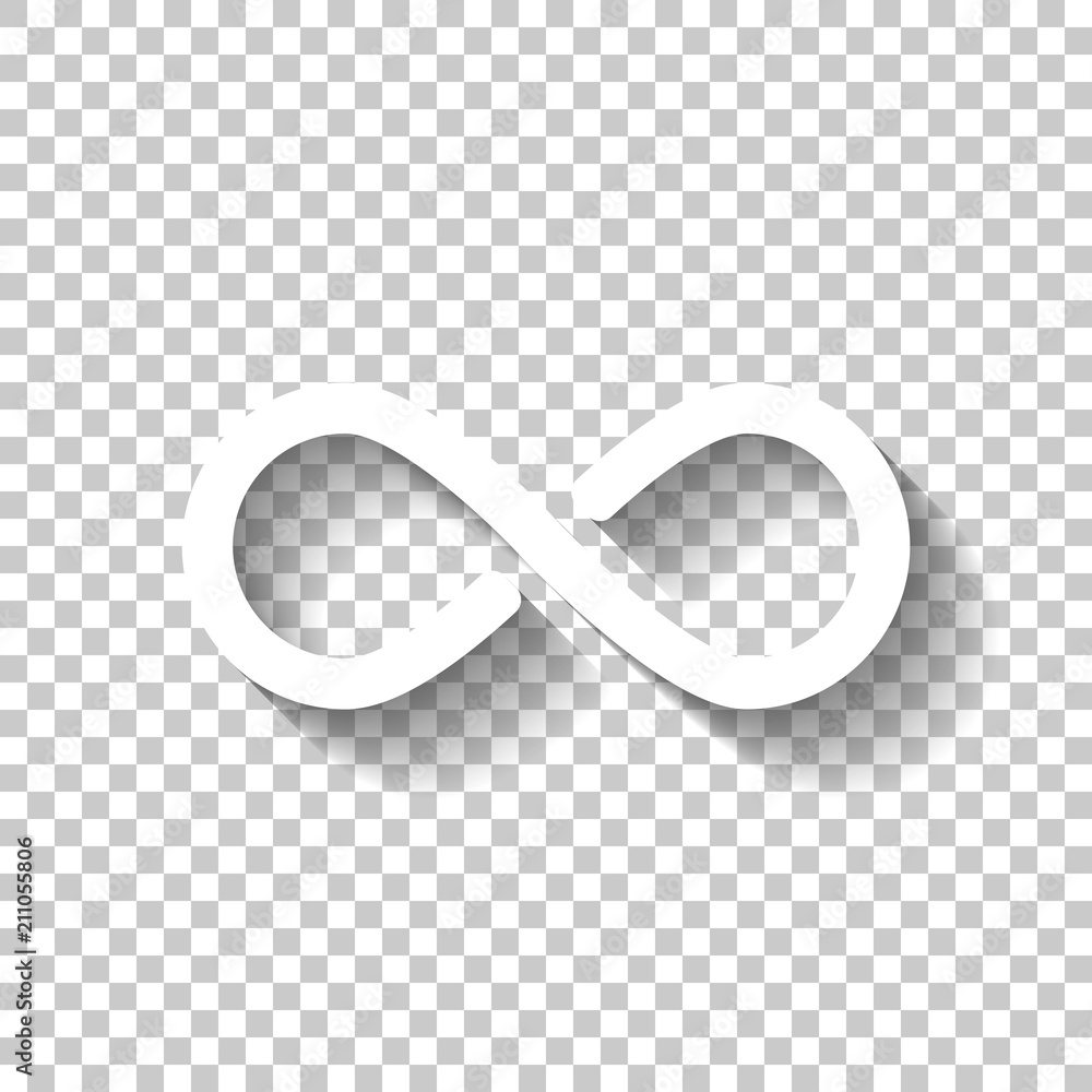 infinity symbol, simple icon. White icon with shadow on transpar Stock ...