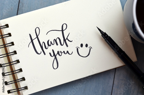 THANK YOU hand-lettered in notepad - Buy this stock illustration and ...
