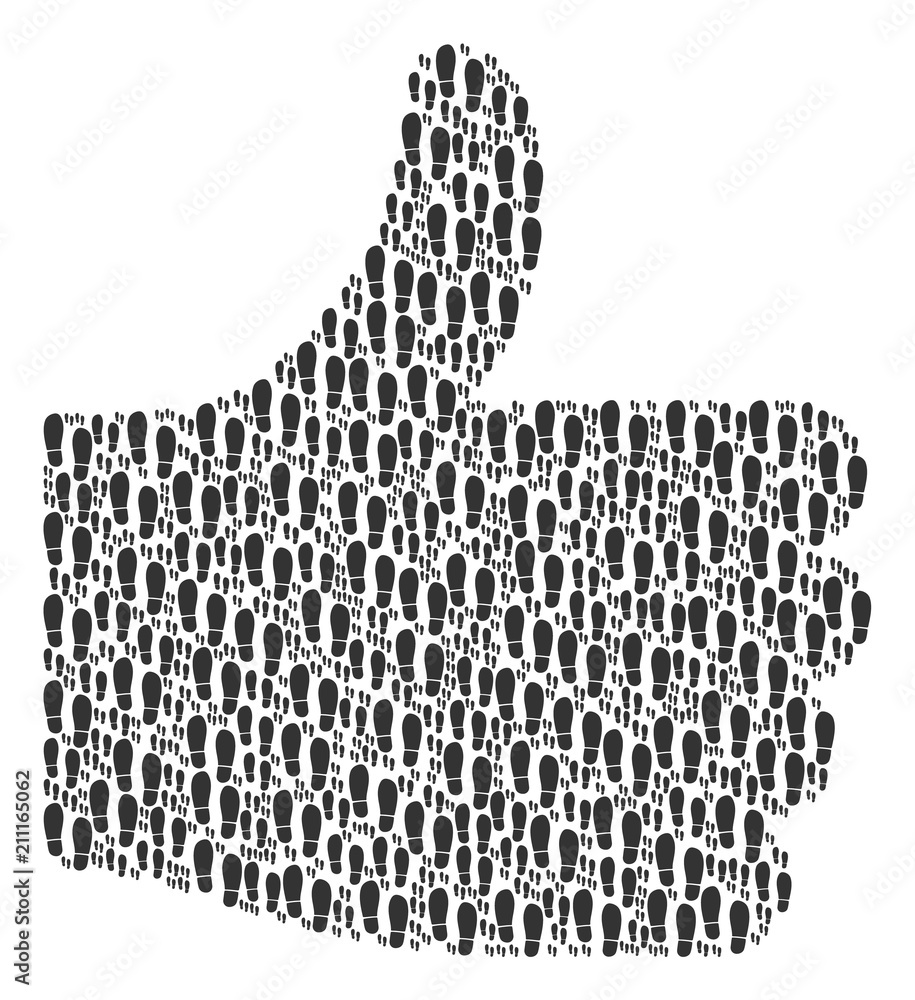 Vector de Stock Proceed symbol figure created from boot footprints ...