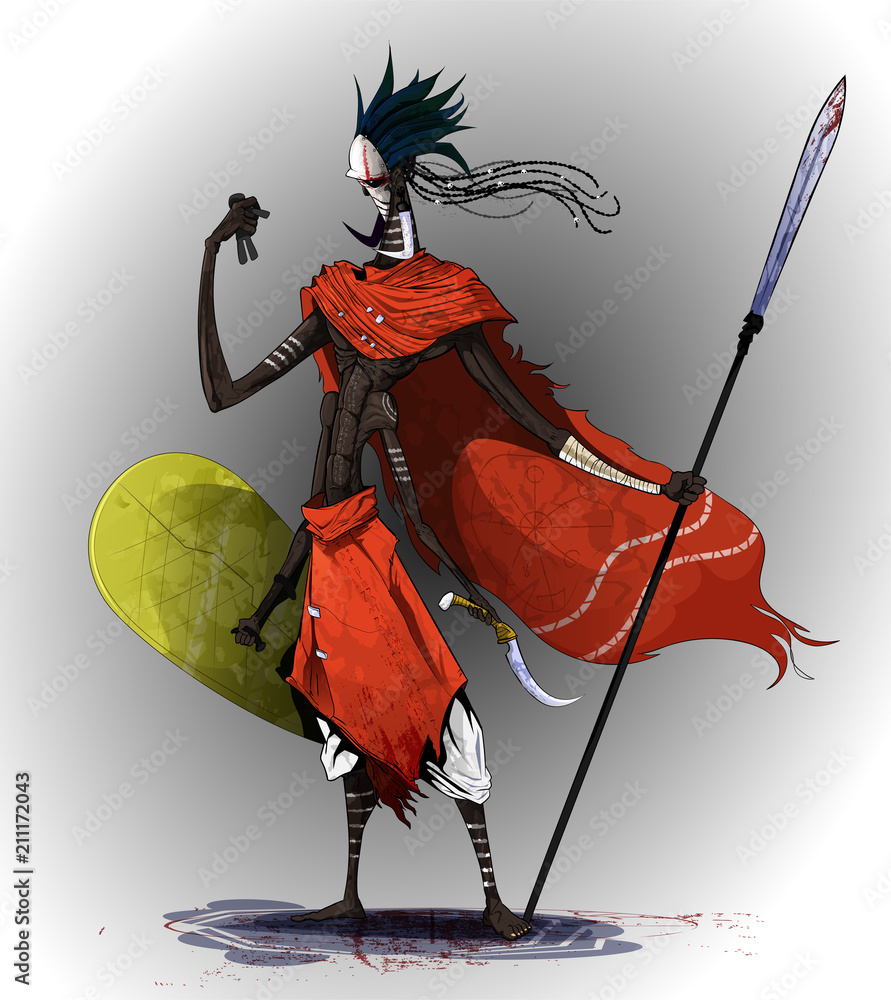 Concept art based on traditional African tribes Stock Vector | Adobe Stock
