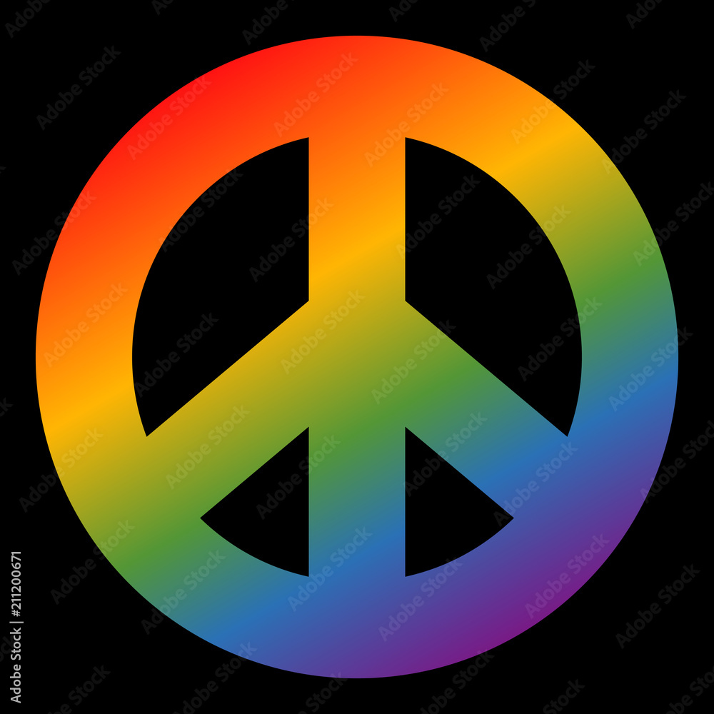 Rainbow Peace Signs Background