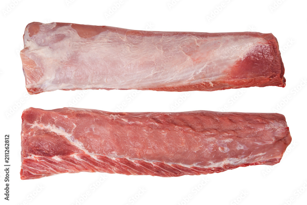 Pork loin isolated on white. Eye of short loin. Boneless loin. Stock ...