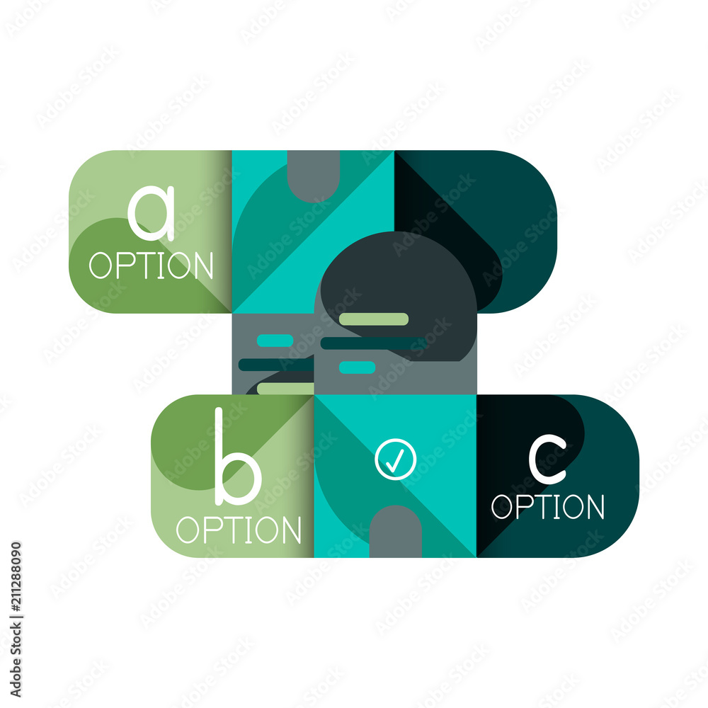 Infographics option and step by step in rounded squares, element of ...