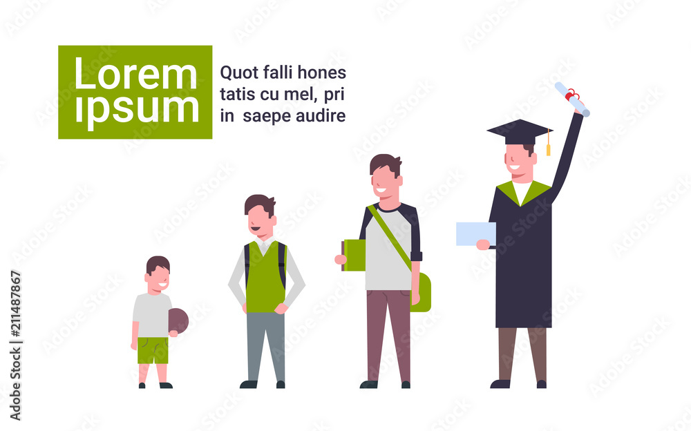 different ages student elementary school boy secondary schoolboy ...