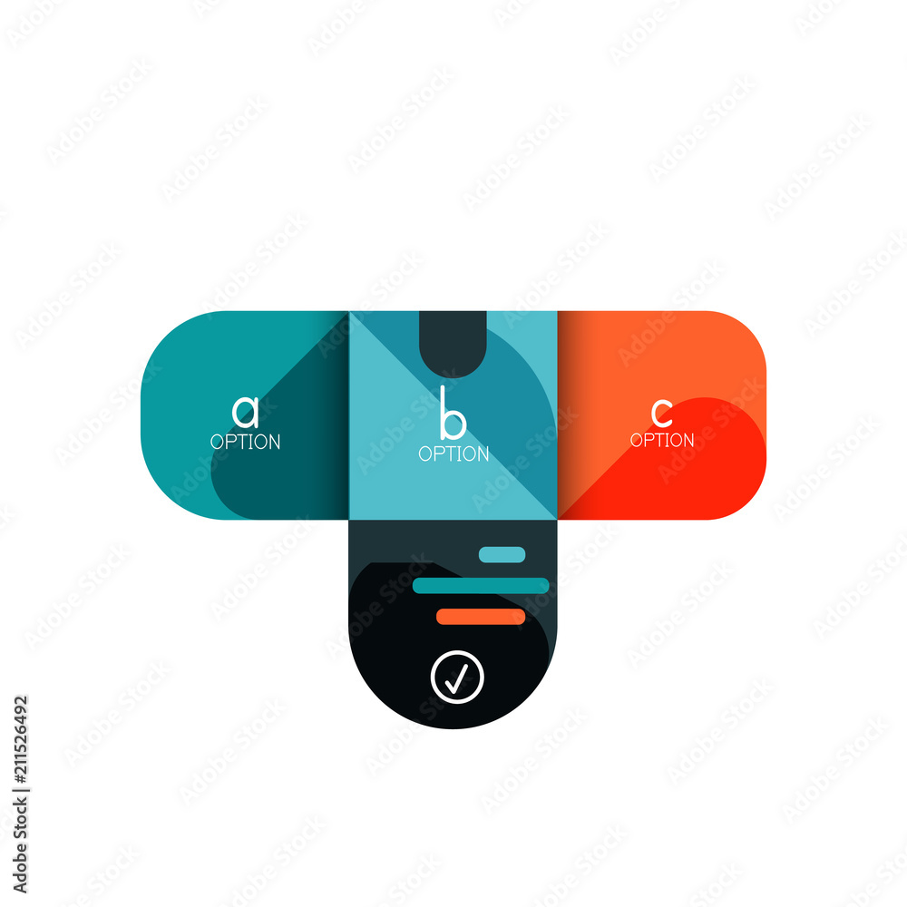 Infographics option and step by step in rounded squares, element of ...