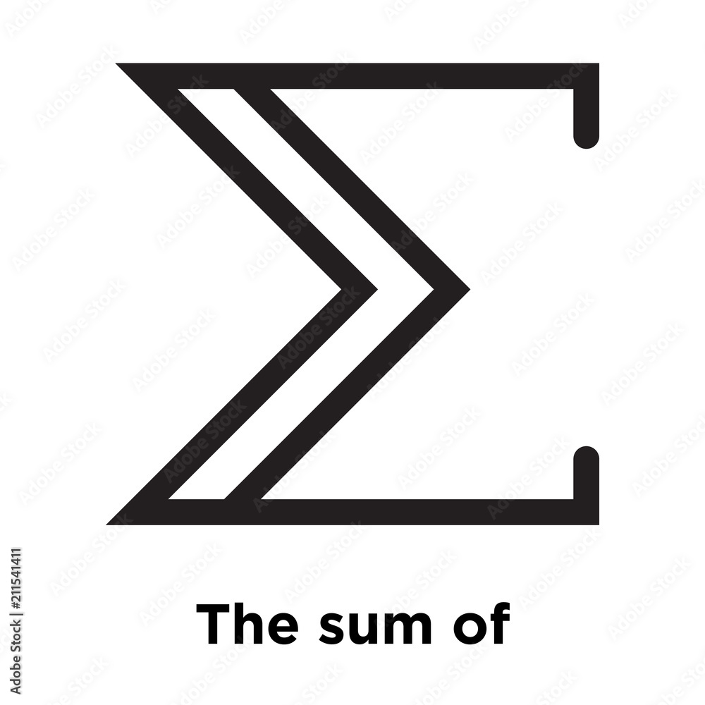 The sum of symbol icon vector sign and symbol isolated on white ...