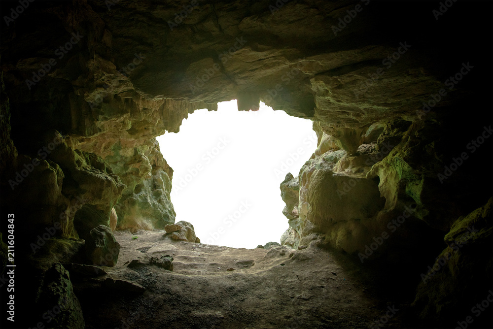 cave mouth stone isolate on white background Stock Photo | Adobe Stock