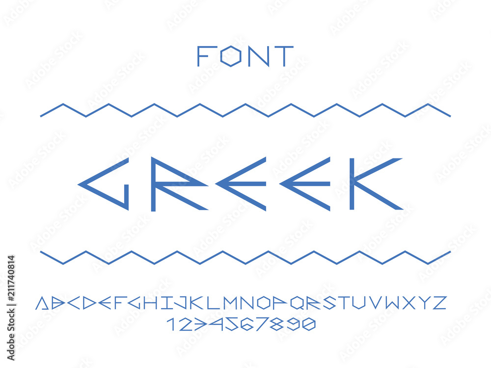 Greek font. Vector alphabet letters Stock Vector | Adobe Stock