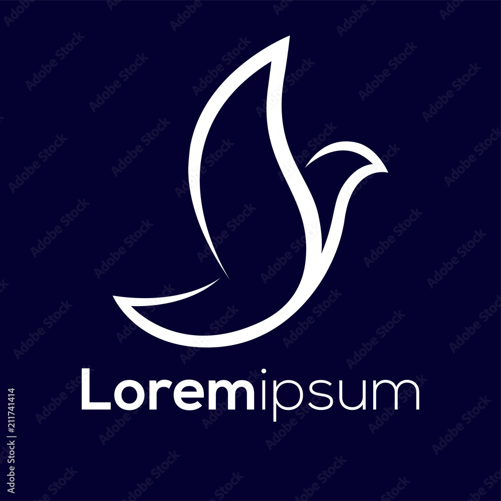Dove Line vector Logo element. Bird design collection. Vector ...