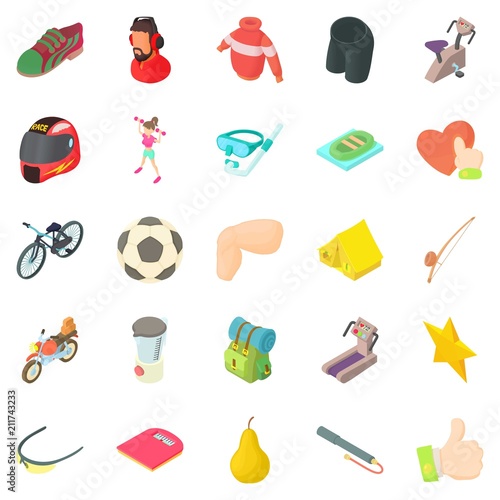 Stamina icons set. Cartoon set of 25 stamina icons for web isolated on ...