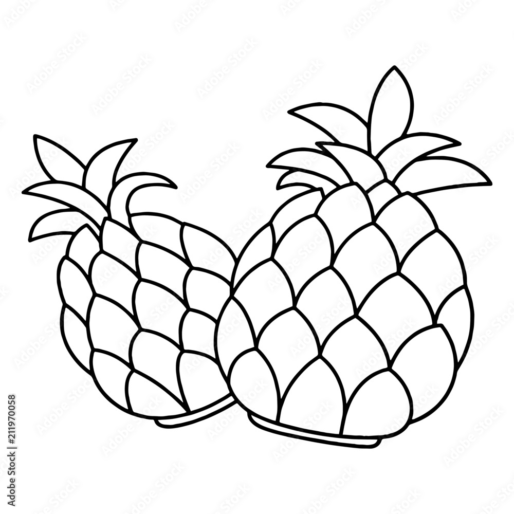 Pineapple cartoon illustration isolated on white background for ...