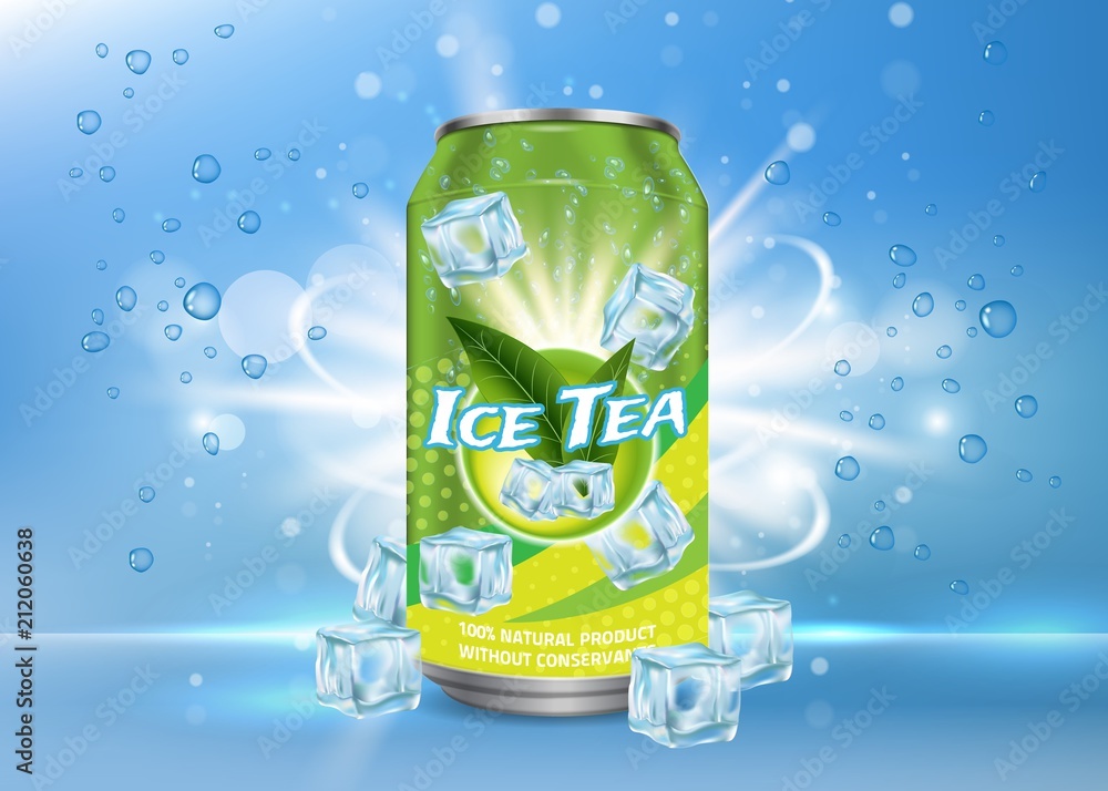 Ice tea poster, banner vector design template Stock Vector | Adobe Stock