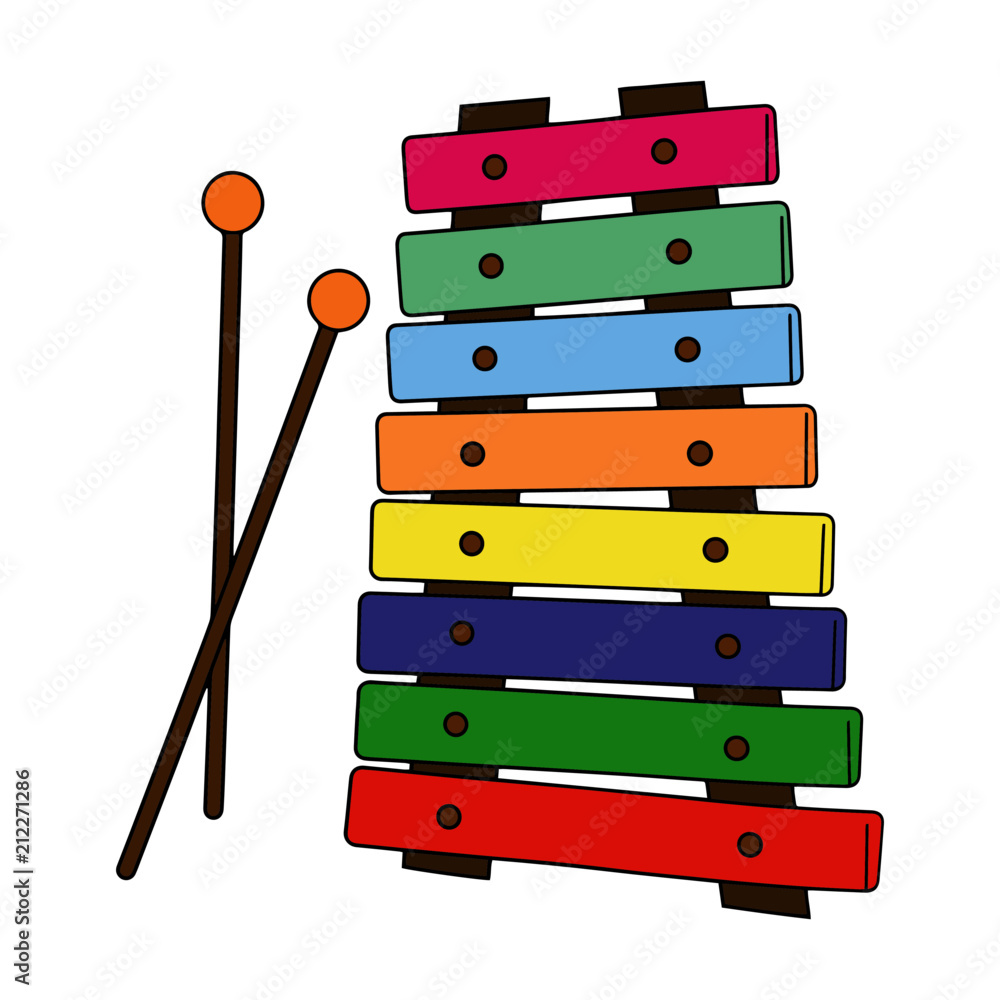 Xylophone cartoon illustration isolated on white background for ...