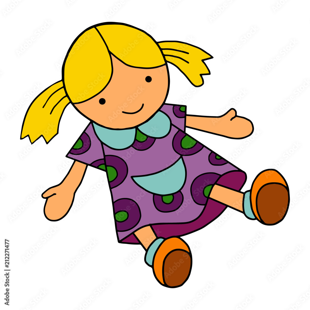 Doll cartoon illustration isolated on white background for children ...