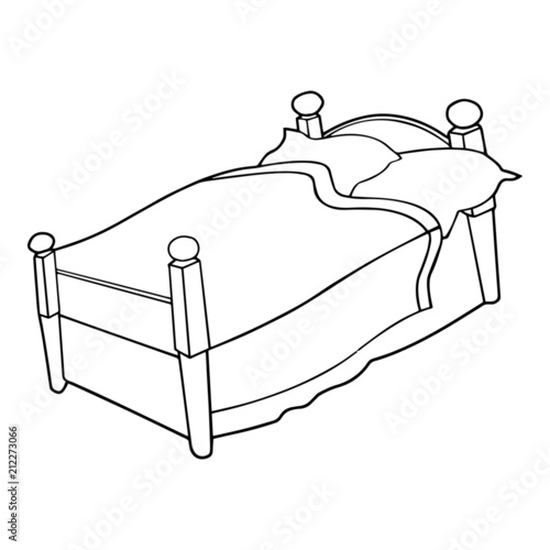 Bed cartoon illustration isolated on white background for children ...
