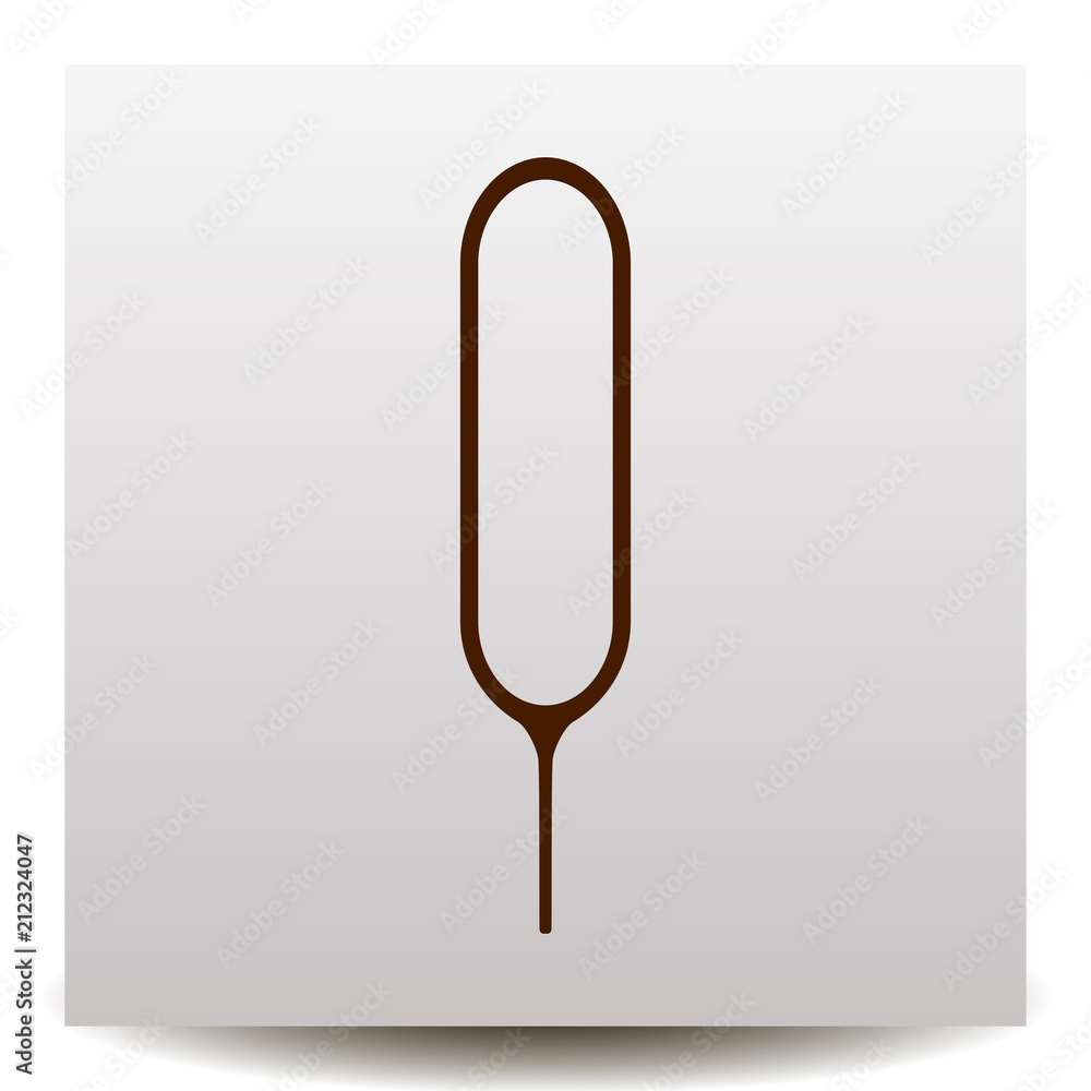 Sim Card Slot Eject Pin Tool vector icon on a realistic paper ...