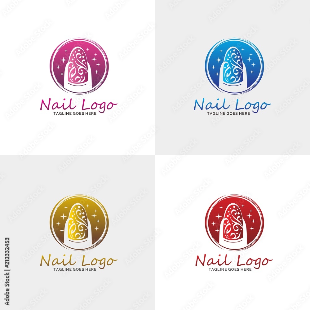 Nail salon logo design Stock Vector | Adobe Stock