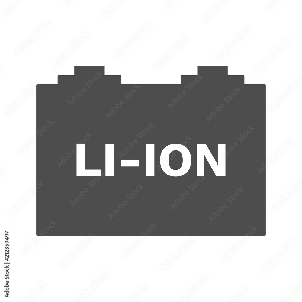 Image vectorielle Stock Li-ion car battery icon. Lithium-ion symbol ...