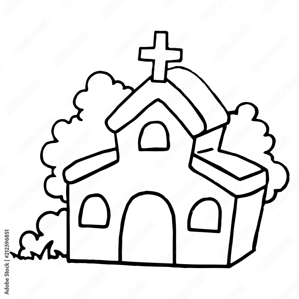Church cartoon illustration isolated on white background for children ...