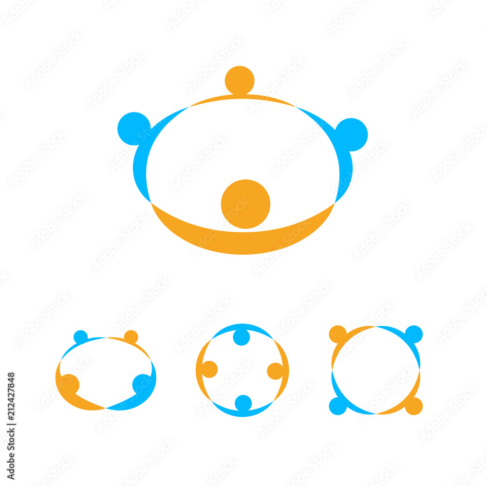 เวกเตอร์ Stock Holding hands logo template, people community sign ...