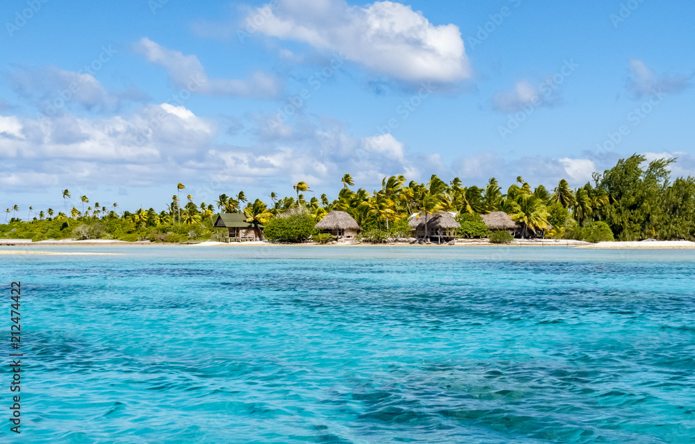 diving resort on Fakarava atoll, Tuamotus archipelago, French Polynesia ...
