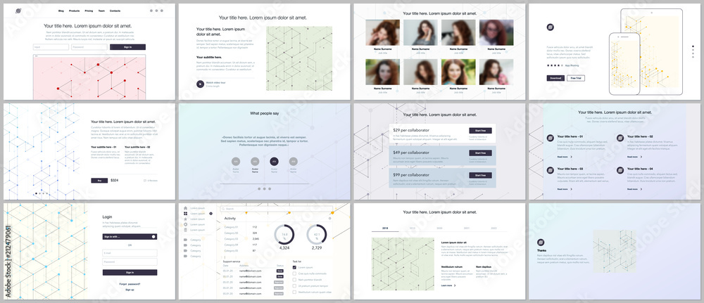 Image vectorielle Stock Vector templates for website design, minimal ...