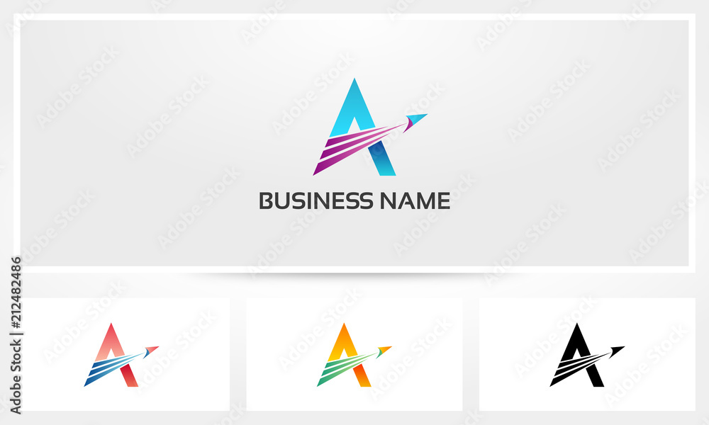 A Letter Aviation Arrow Airplane Logo Stock Vector | Adobe Stock