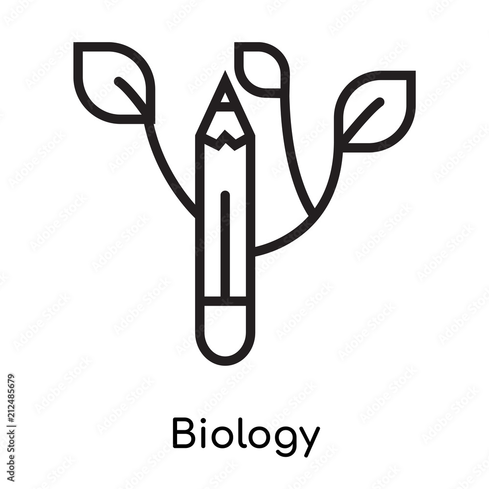 Biology icon vector sign and symbol isolated on white background ...