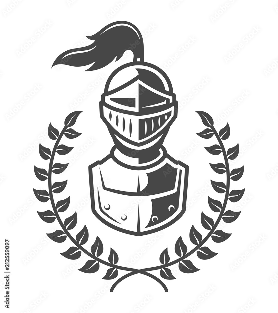 Vintage armored knight emblem Stock Vector | Adobe Stock