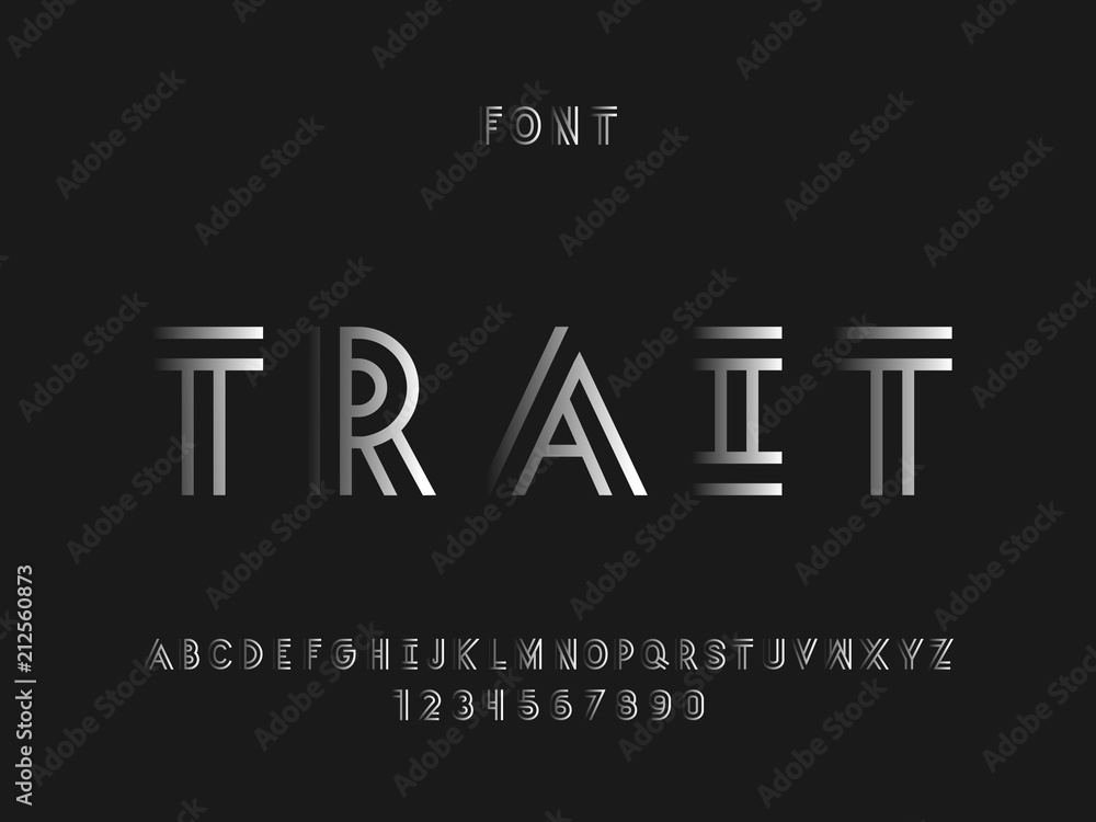 Trait font. Vector alphabet letters Stock Vector | Adobe Stock