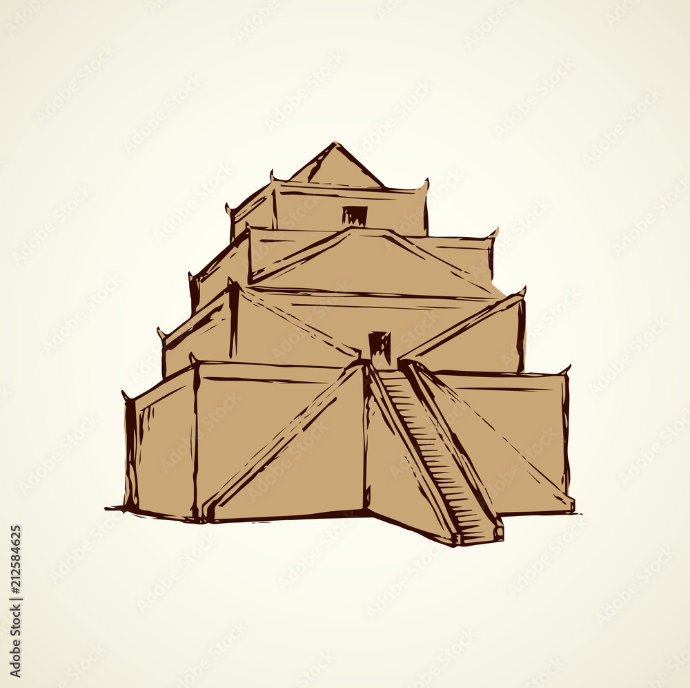 Tower of Babel. Vector drawing Stock Vector | Adobe Stock