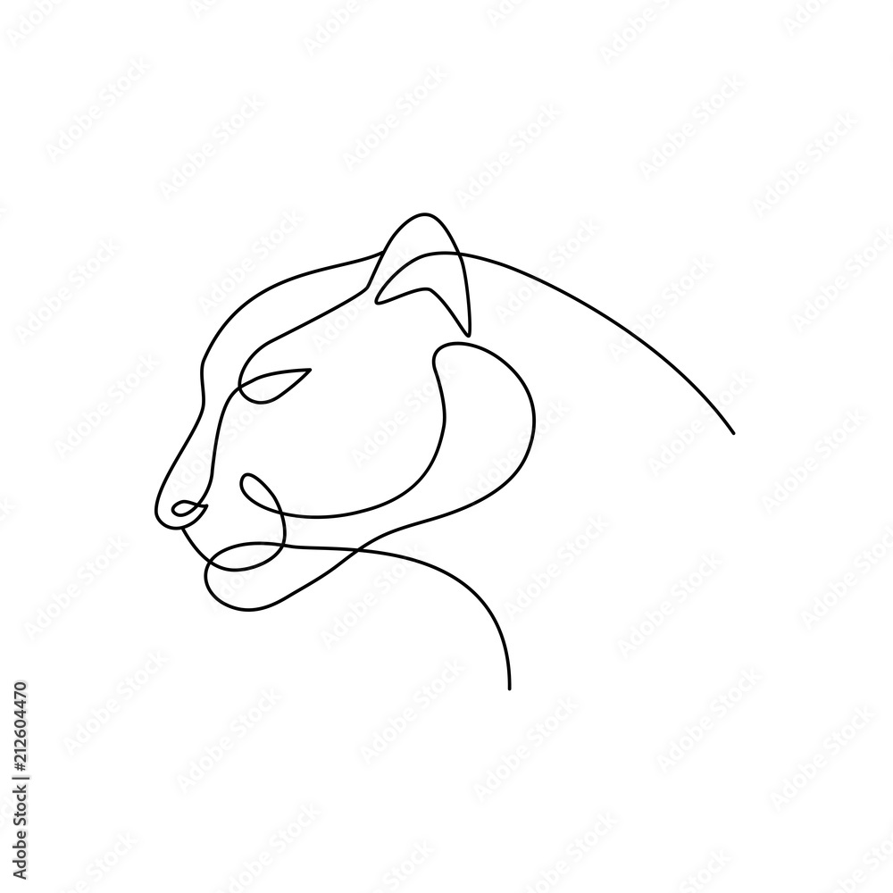 Panther line art logo Stock Vector | Adobe Stock