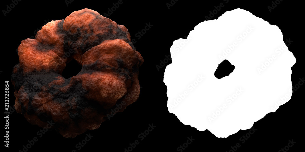 3d render abstract organic shape with strong displacement. Isolated ...
