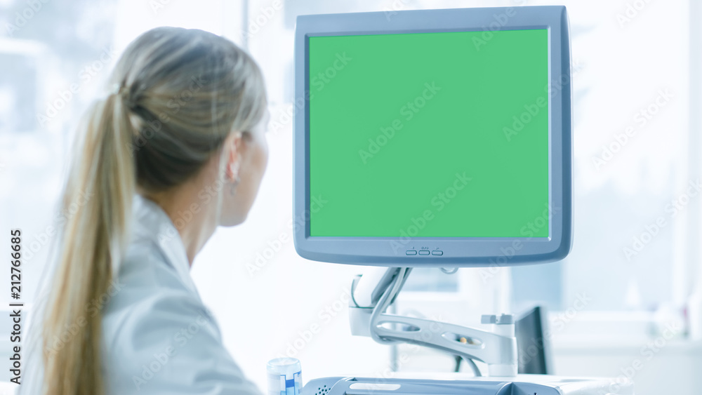 In the Hospital, Obstetrician Uses Transducer for Ultrasound/ Sonogram ...