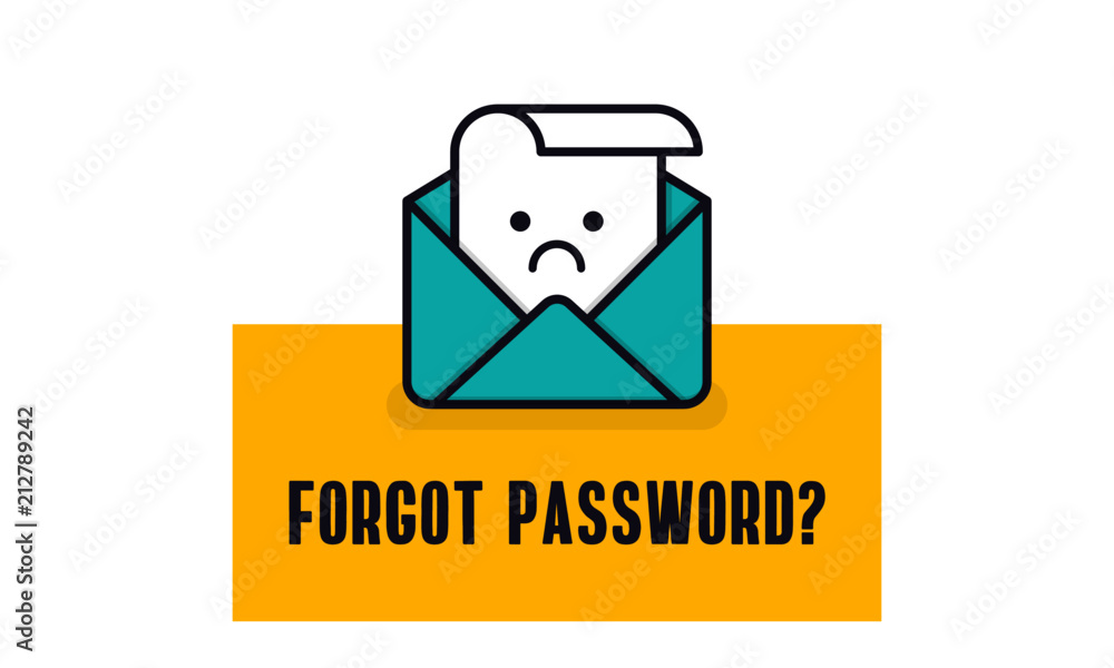 Forgot Password. Flat Style Vector Illustration UI UX Design with Text ...