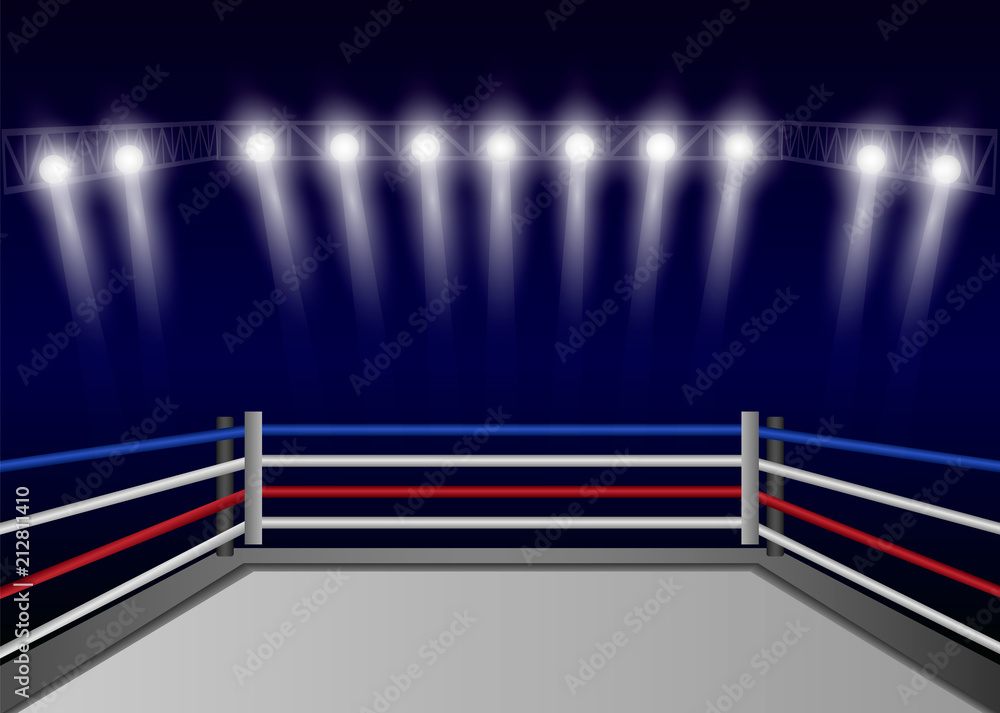 Boxing ring concept background. Realistic illustration of boxing ring ...