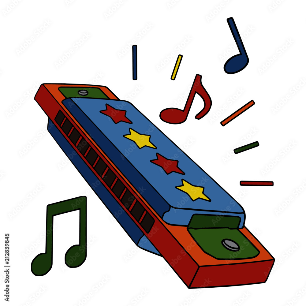 Harmonica cartoon illustration isolated on white background for ...