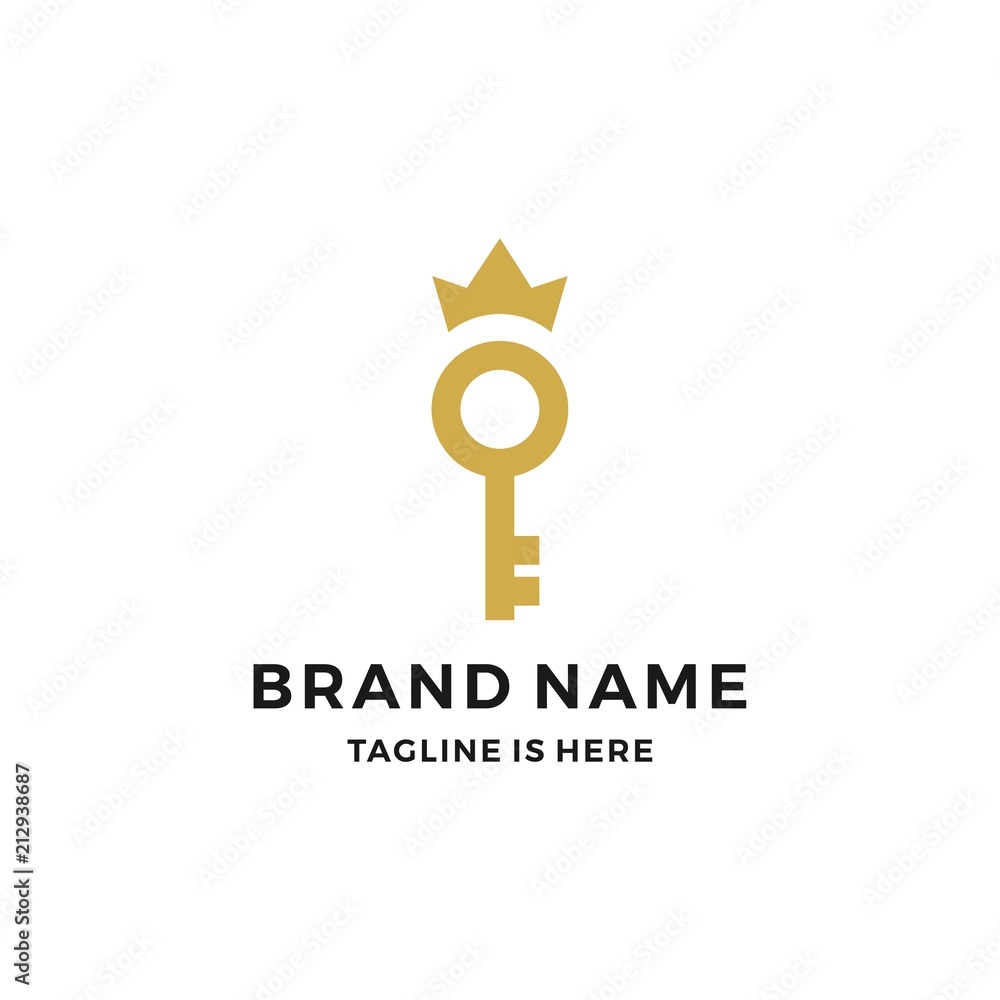royal king key crown logo vector download Stock Vector | Adobe Stock
