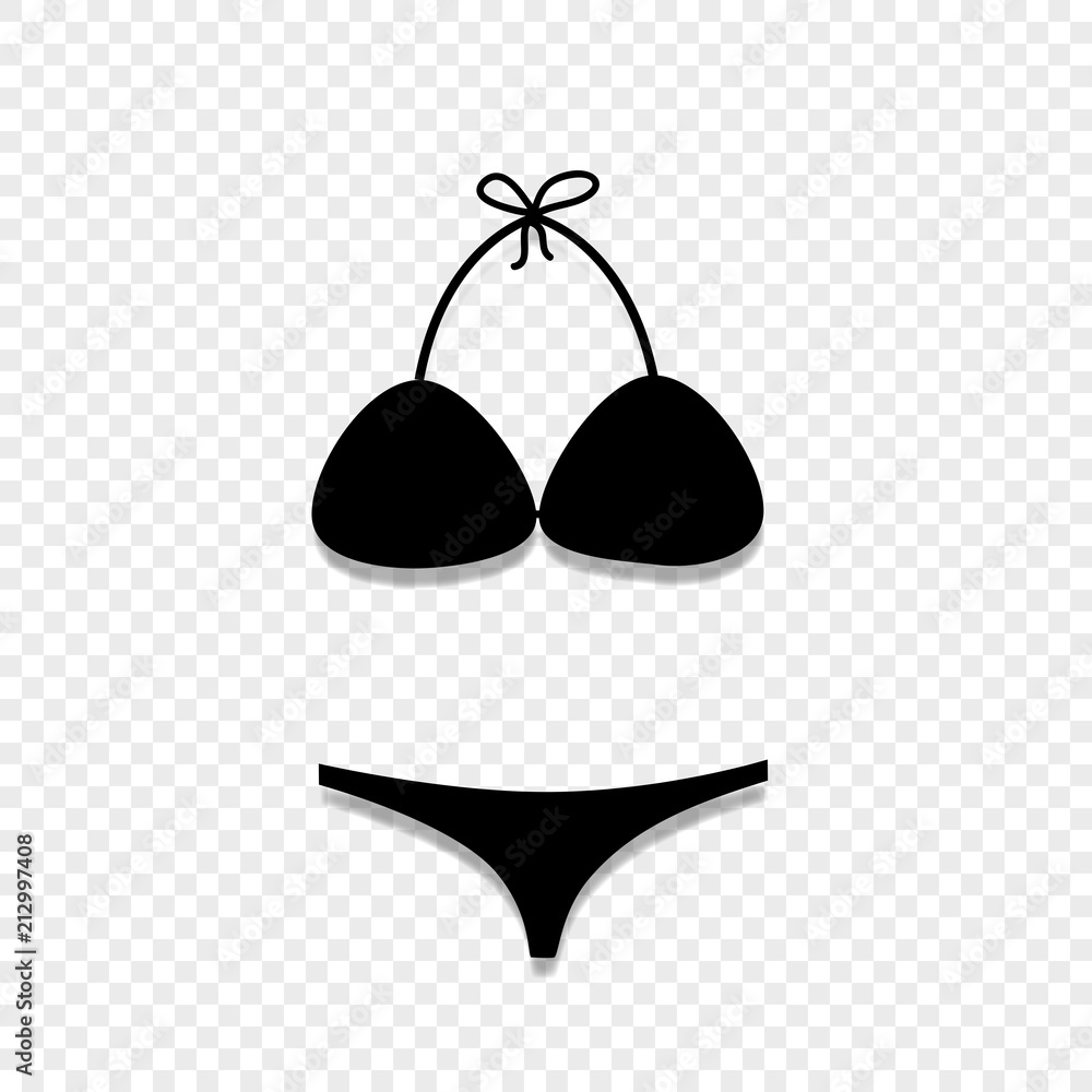 bikini swimsuit icon isolated on transparent background. Stock Vector ...