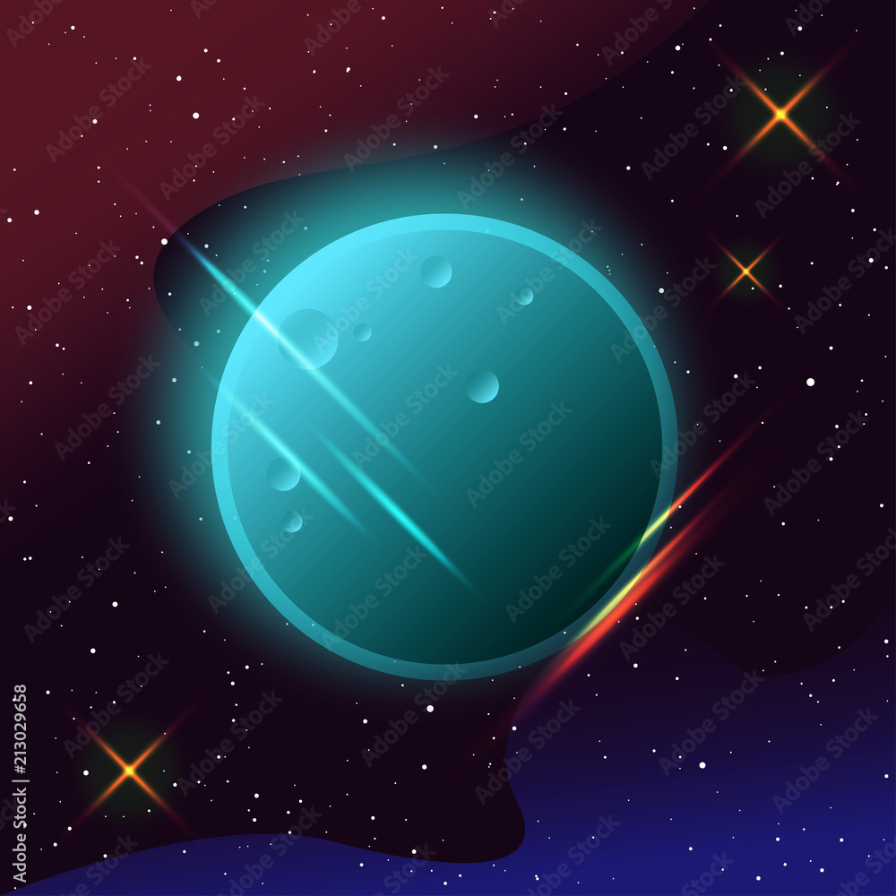 Planets in outer space. Abstract imaginary planets for design card ...