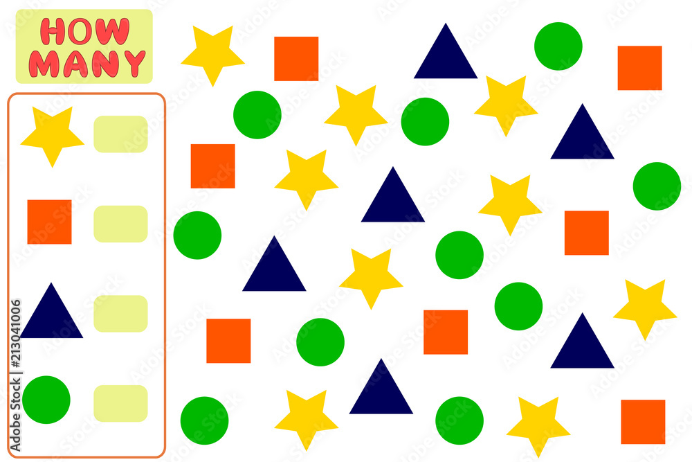 Counting Game for Preschool Children. Mathematics task. How many ...