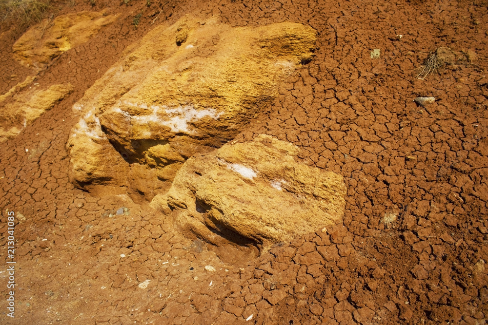 the surface texture of the slope from dry sand-clay granular soils with ...