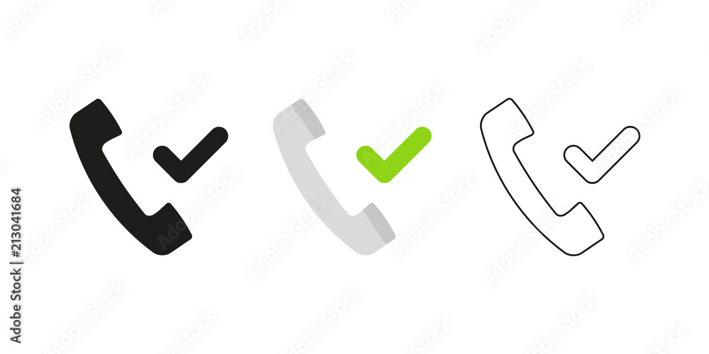 Retro telephone receiver. Three different styles: black, color and ...