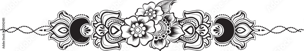 Ethnic indian line art border Stock Vector | Adobe Stock