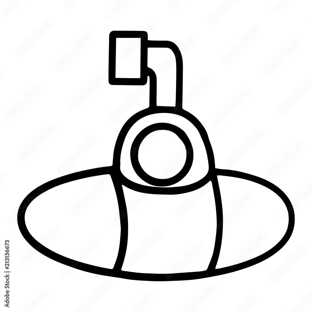 Cute submarine cartoon illustration isolated on white background for ...