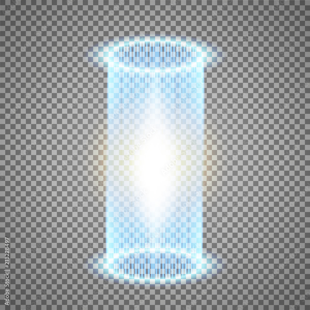 Magic portal of fantasy. Futuristic teleport. Light effect. Light rays ...