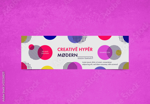 80s Banner Layout with Colorful Circular Elements. Buy this stock ...