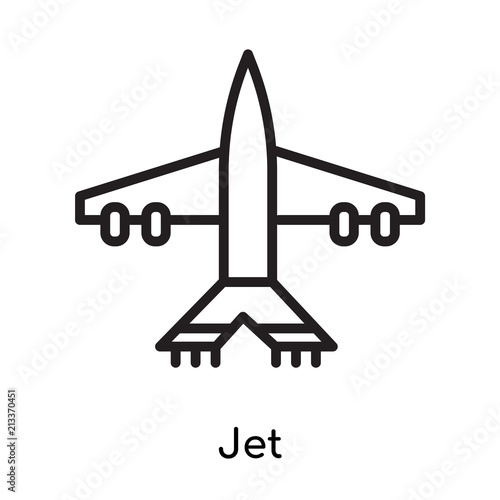 Jet icon vector sign and symbol isolated on white background, Jet logo ...