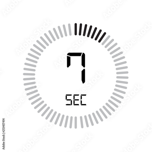 The 7 seconds icon, digital timer. clock and watch, timer, countdown ...