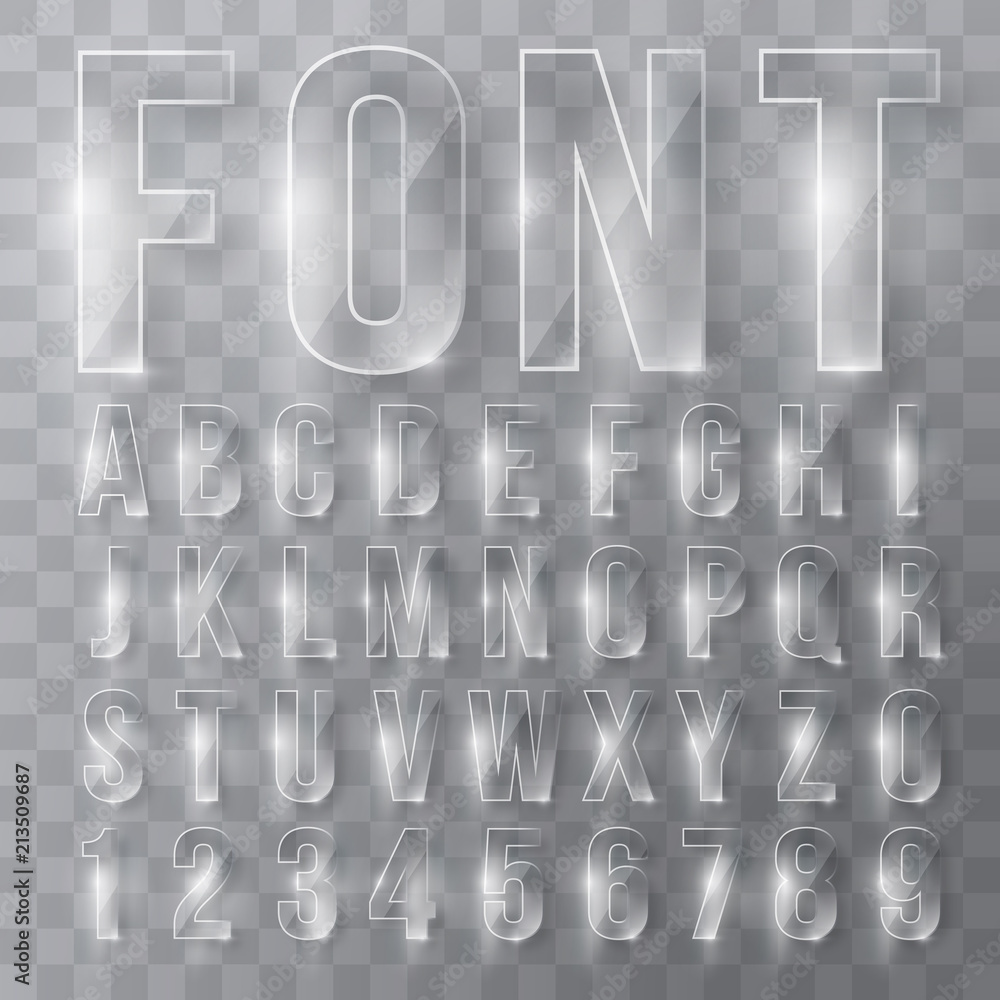 Font alphabet transparent effect vector Stock Vector | Adobe Stock